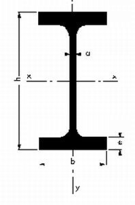 poutrelle IPE 100 h=100 b= 55 a=4,10 e=5,70 Pds=8,30 kg/ml Sect=10,3 cm2