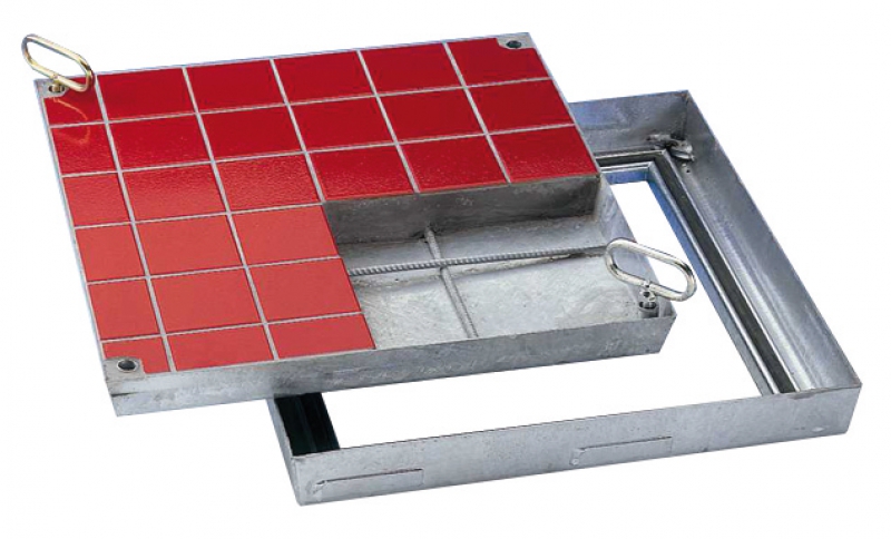 regard alu étanche - cadre 490x490 mm - tampon 400x400 mm - P 5,8 kg ...