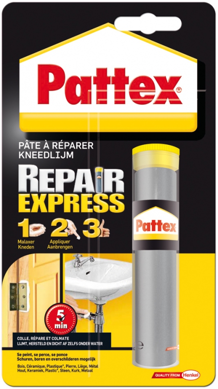 pâte époxy Répair express PATTEX - pour réparer multi-matériaux - 64 g