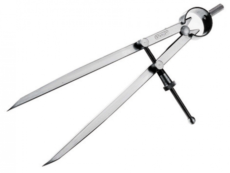 compas à ressort - à pointes - branches plates en acier poli - long ...