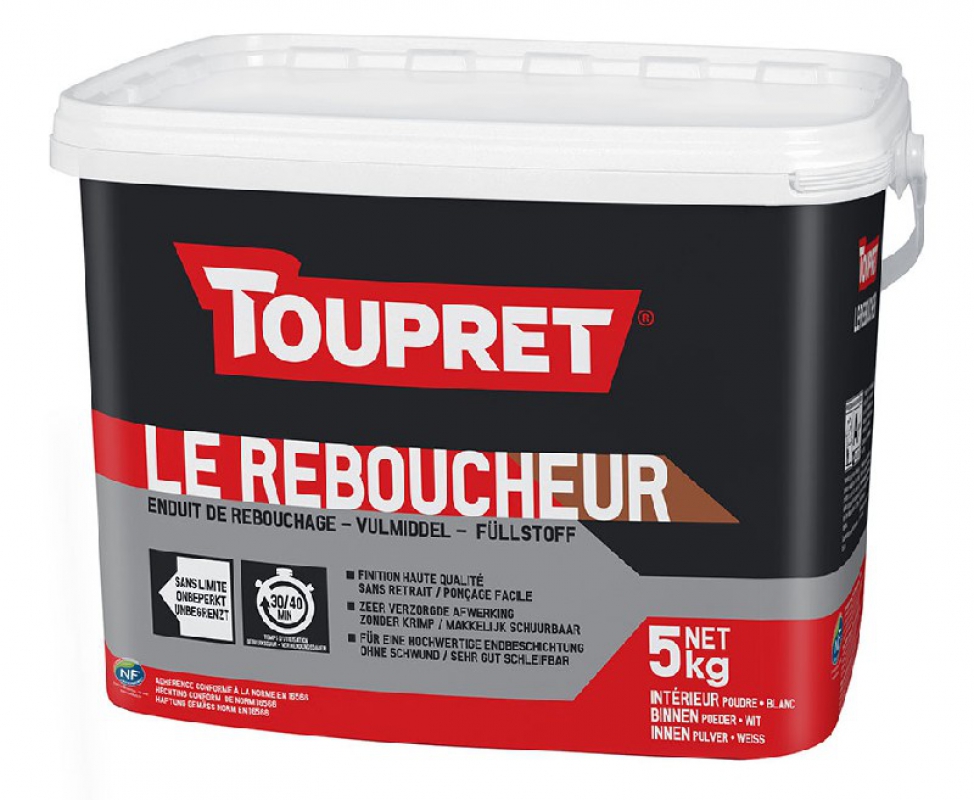 CACHET ROUGE - enduit de rebouchage pour tous matériaux - intérieur - 5 Kg