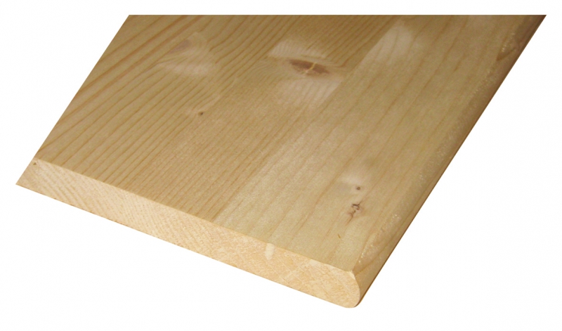 tablette sapin massif 1 bord rond dim. 2000x500x18 mm